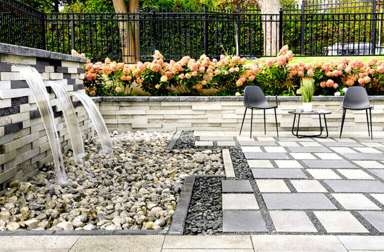 pavers graden sitting area granite patio-outdoor pavers - grey tiles ...